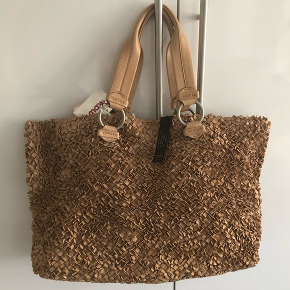 Falor | Bags | Falor Large Woven Leather Tote Made In Italy | Poshmark